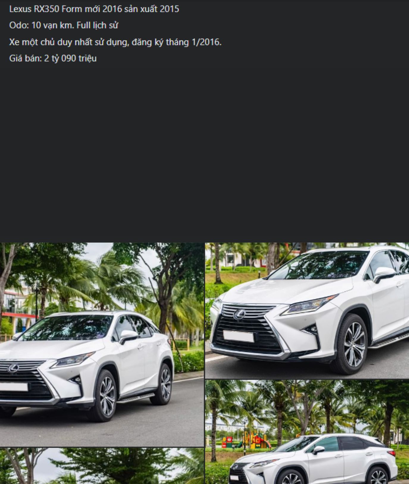 Lăn bánh gần 1 thập kỷ, Lexus RX 350 2016 được rao bán với giá bao nhiêu?